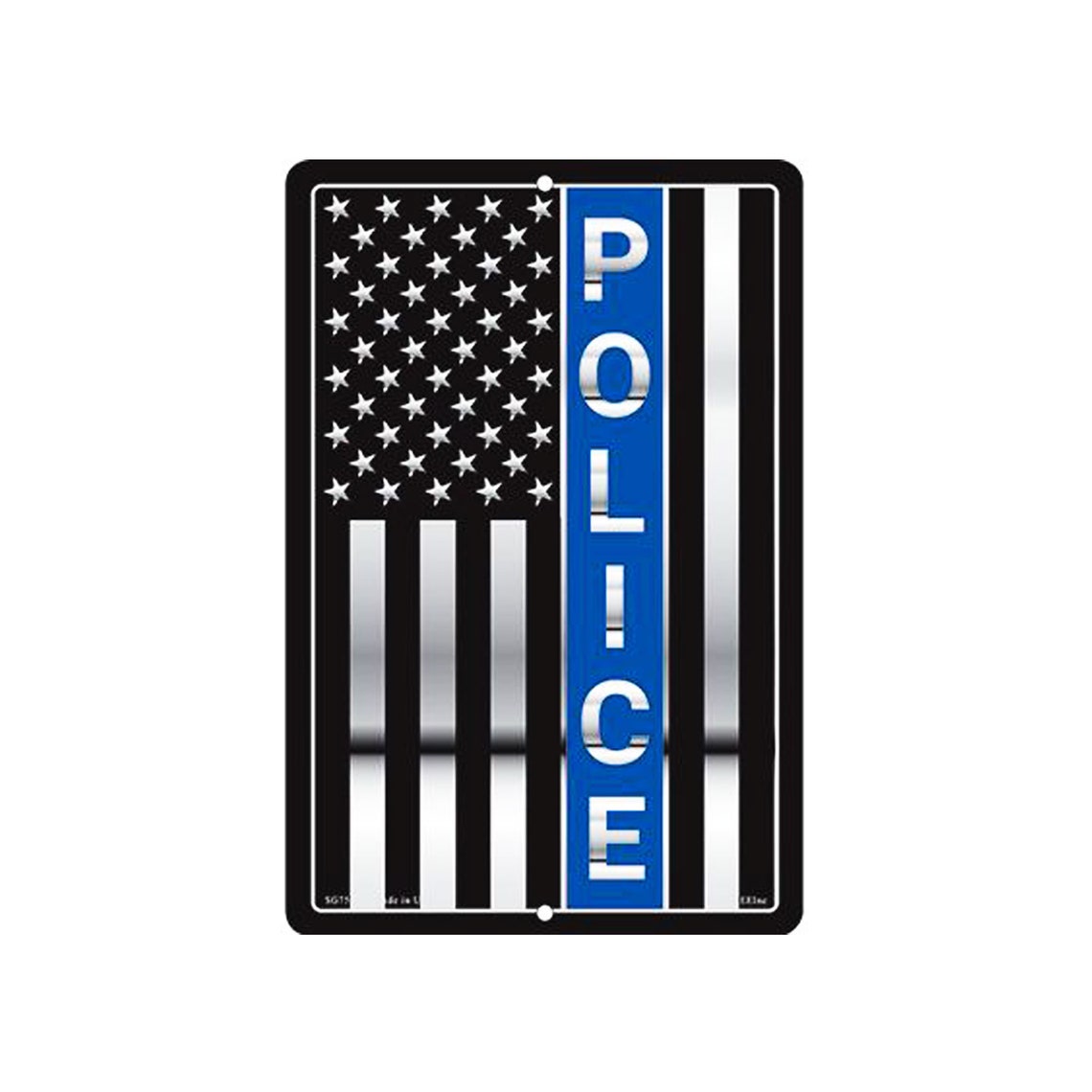 8''x12'' the Thin Blue Line Aluminum Sign / Wall Decor / Wall Hanging ...