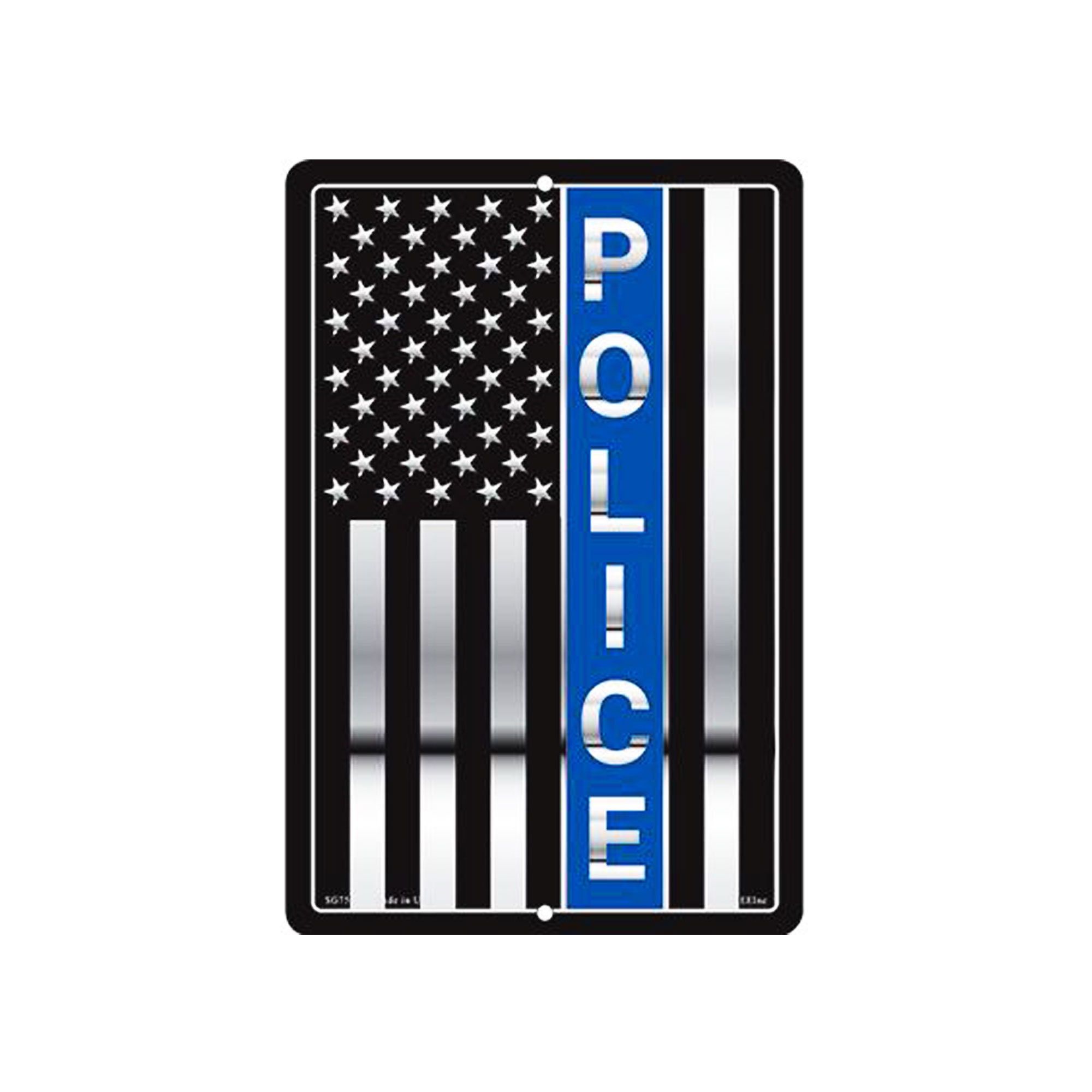 8''x12'' the Thin Blue Line Aluminum Sign / Wall Decor / Wall Hanging ...