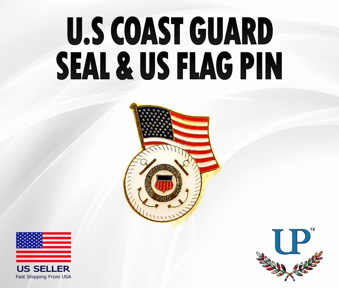 U.S. Coast Guard Seal & U.S. Flag Lapel Pin U.S. Coast Guard - Etsy