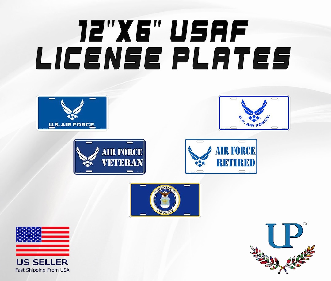 12''x6'' Aluminum US Air Force License Plates, New and Old Logo Air ...