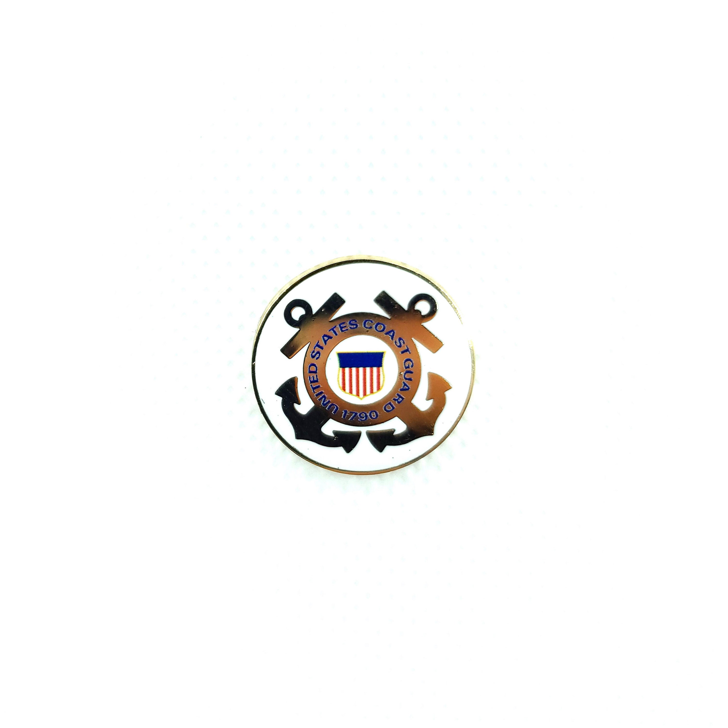 U.S. Coast Guard Round Lapel Pin, U.S. Coast Guard Logo Lapel Pin, US ...