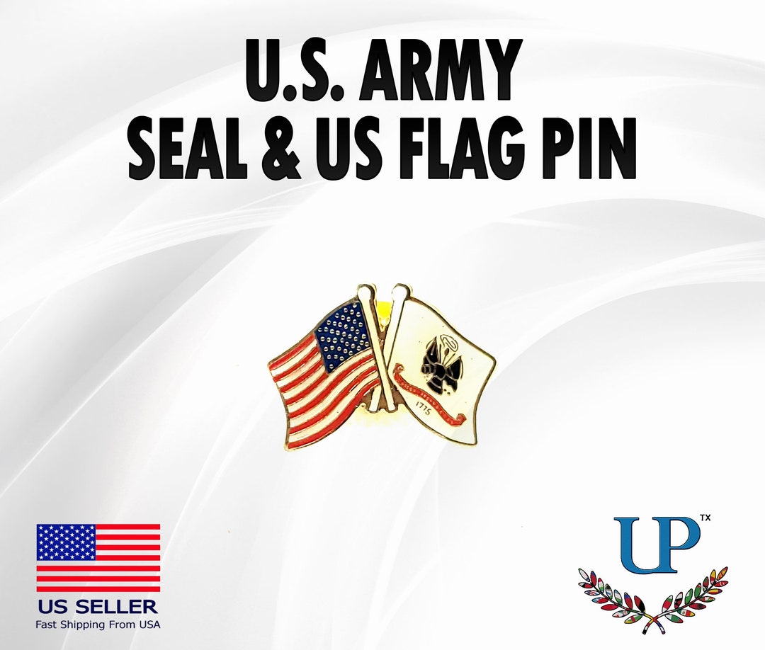 U.S. Army & US Flag Lapel Pin, U.S. Army Old Logo and US Flag Lapel Pin ...