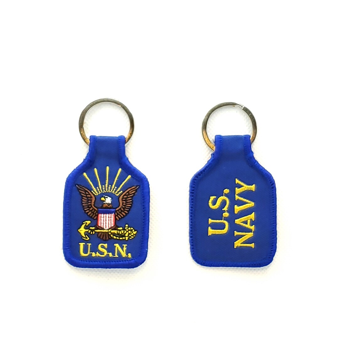 Embroidered U.S. Navy Keychain Navy Anchor Keyring U.S. Navy - Etsy