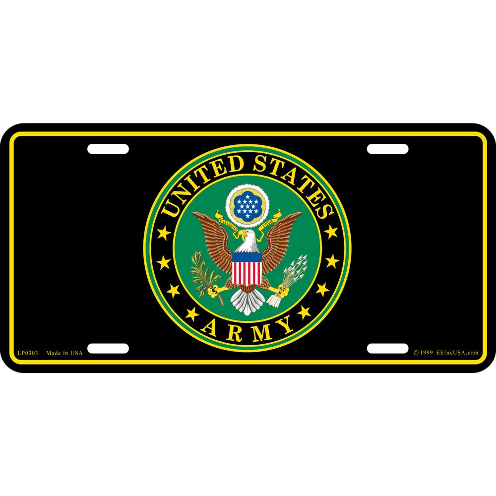 U.S. Army Seal License Plate, 6''x12'' U.S. Army License Plate, US Army ...