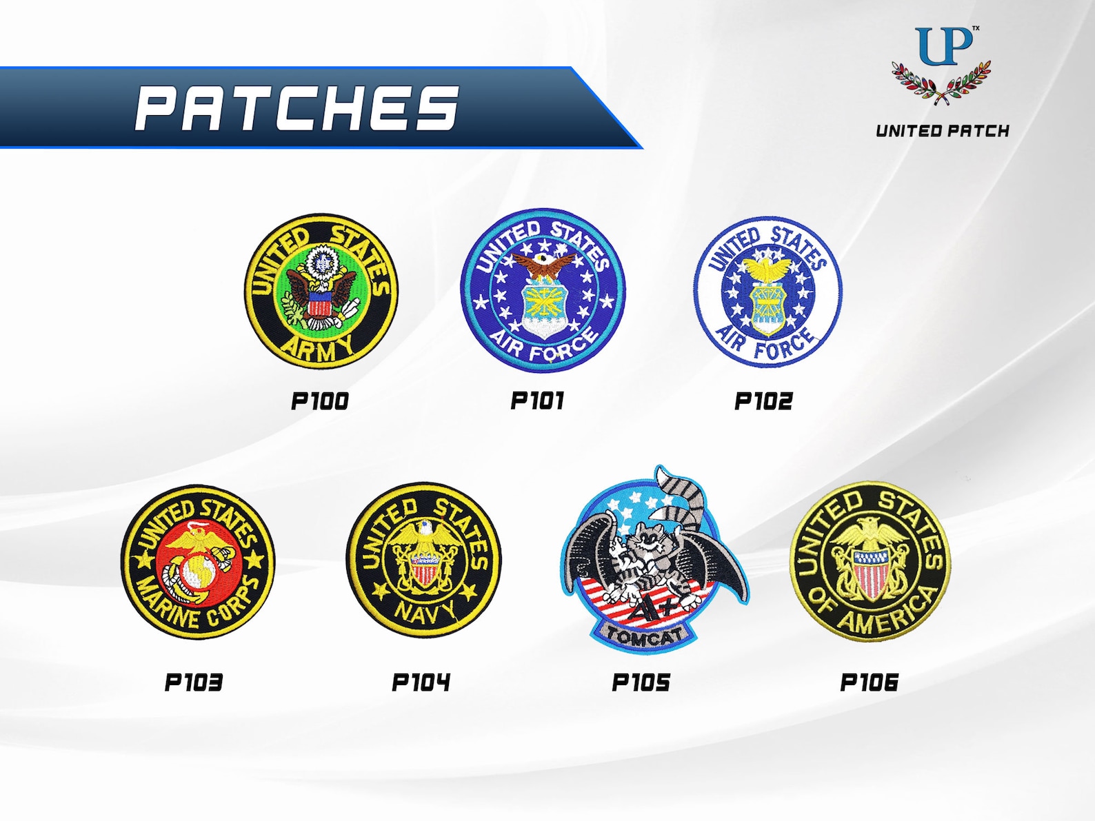 US Military Iron on Patches, Branch Patches, Embroidered Army, Air ...