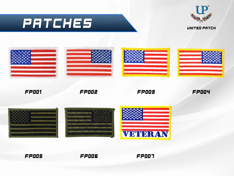 Embroidered US Flag Iron on Patches, Mirrored US Flag Patches, Reversed US Flag Patches, Subdued ...