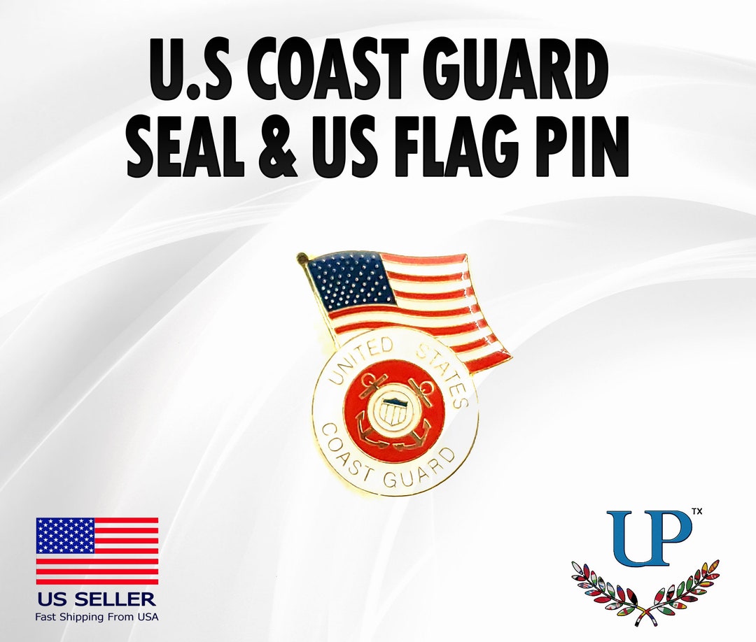 U.S. Coast Guard Seal & U.S. Flag Lapel Pin, U.S. Coast Guard Logo and ...
