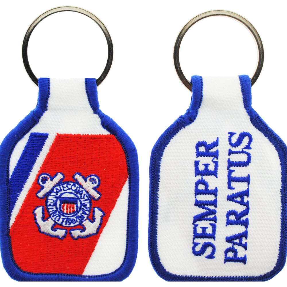 Embroidered U.S. Coast Guard Keychain, U.S. Coast Guard Keyring, US ...