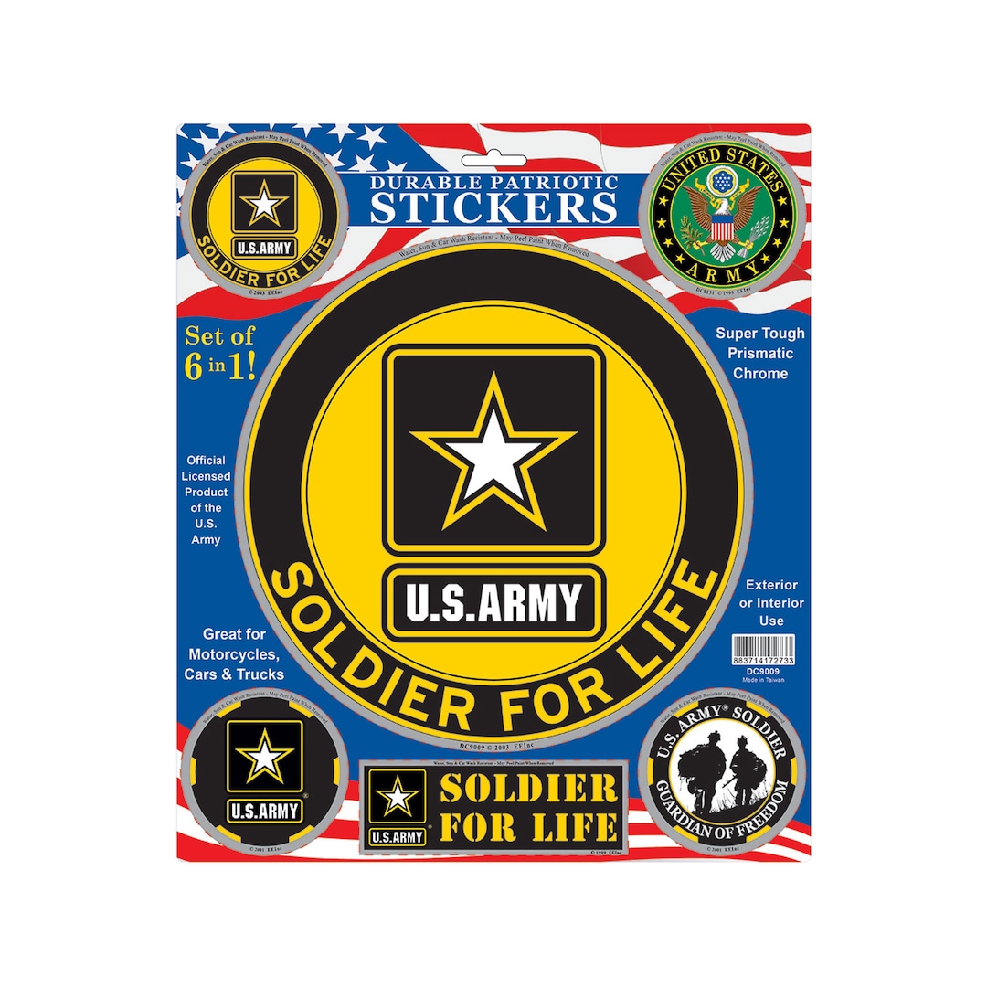 Officially Licensed U.S. Army Durable Car Sticker Set of 6, US Army Car ...