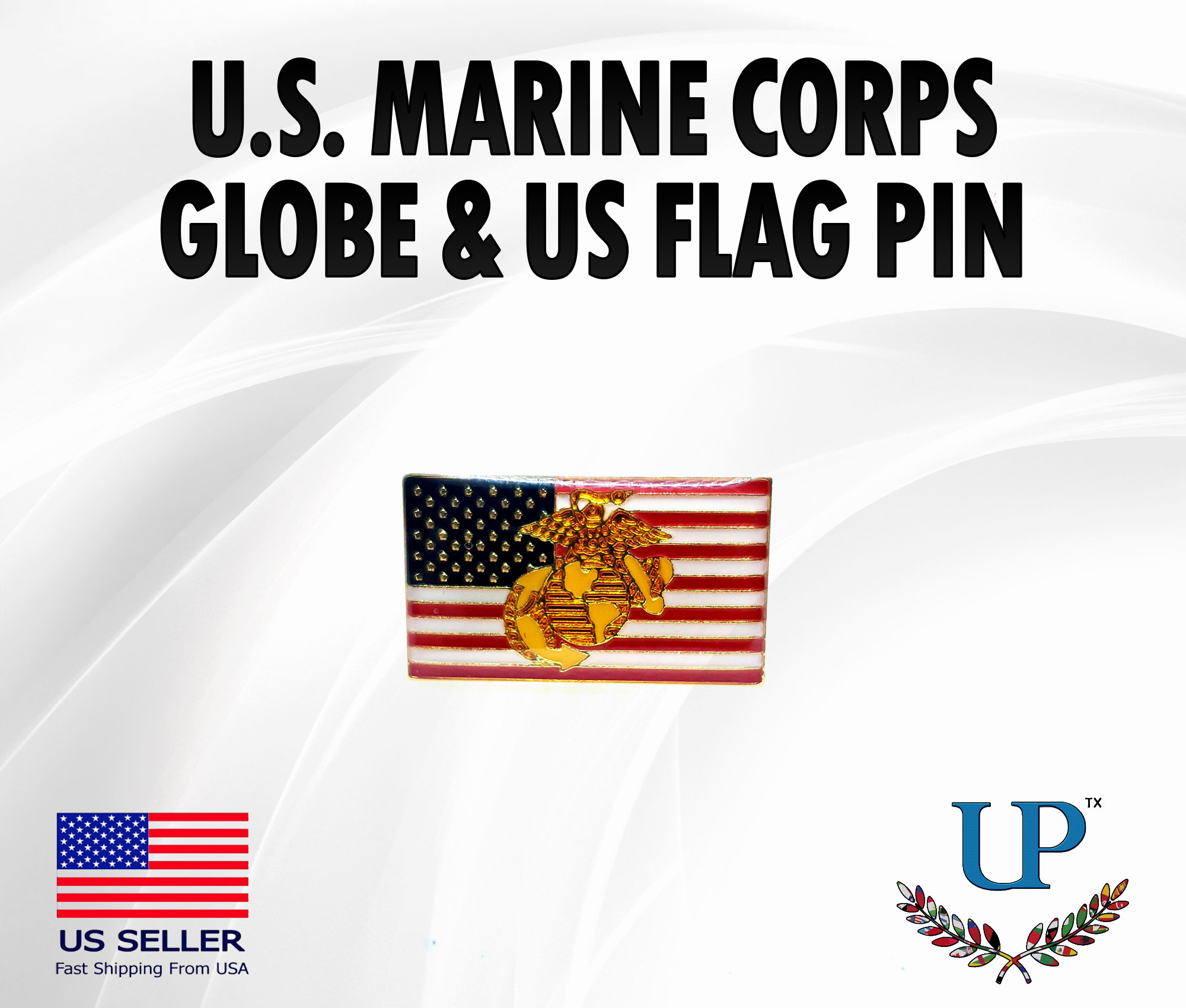Eagle Globe and Anchor Lapel Pin, Marines Golden Globe Lapel Pin, US ...