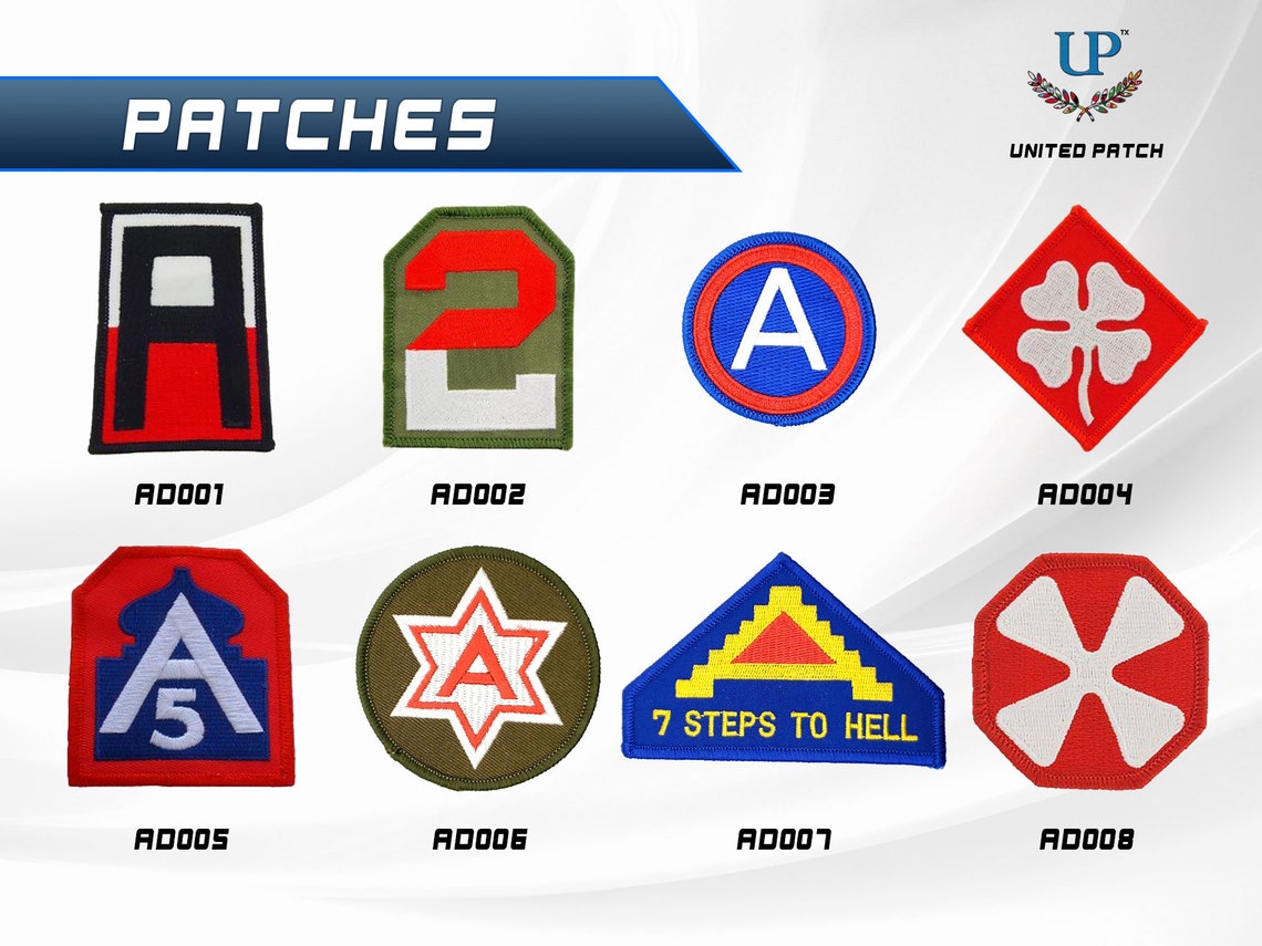 Embroidered US Army Divisions Iron on Patches, Embroidered Army ...