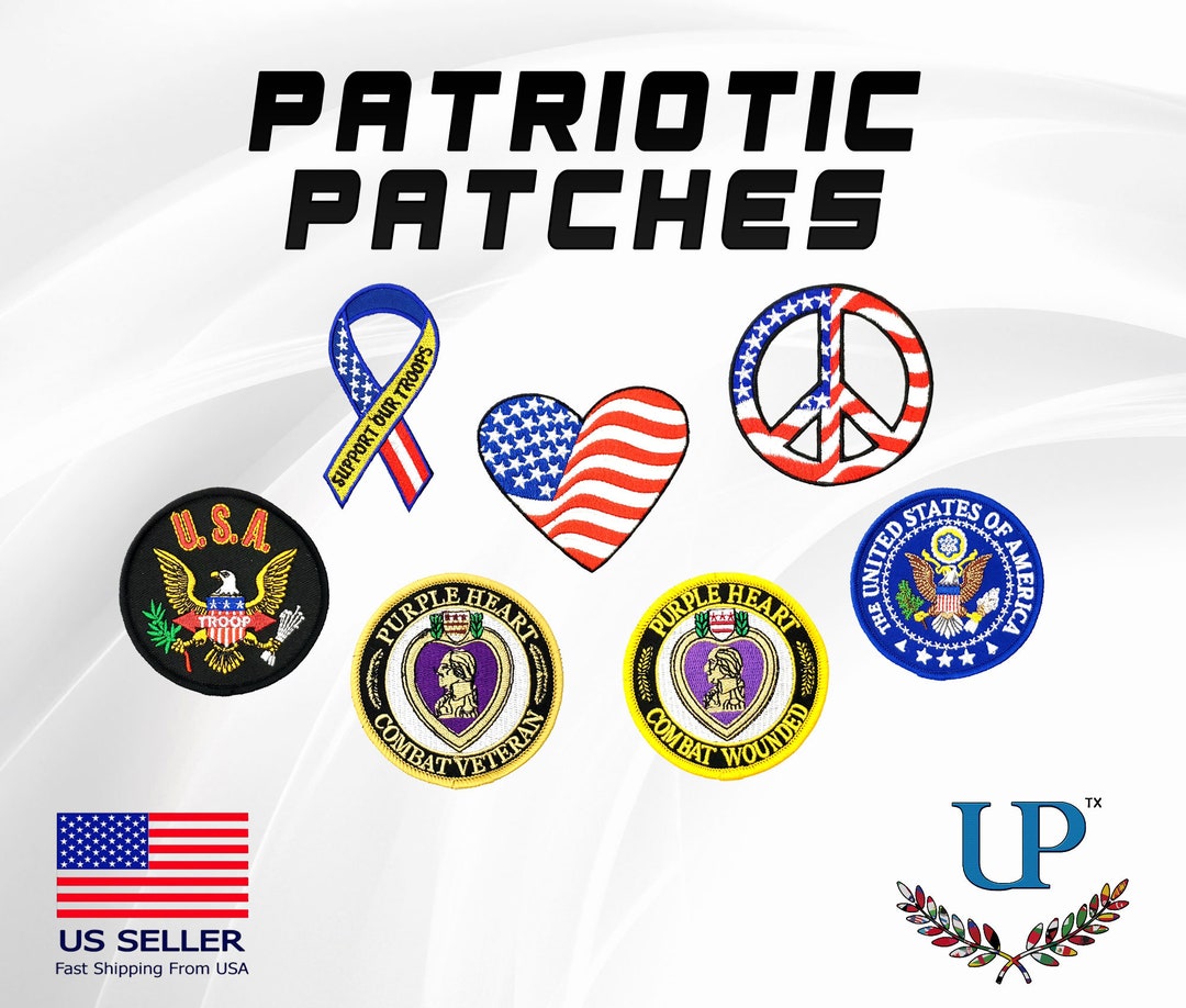 USA Patriotic Iron on Patches, the United States of America Seal ...