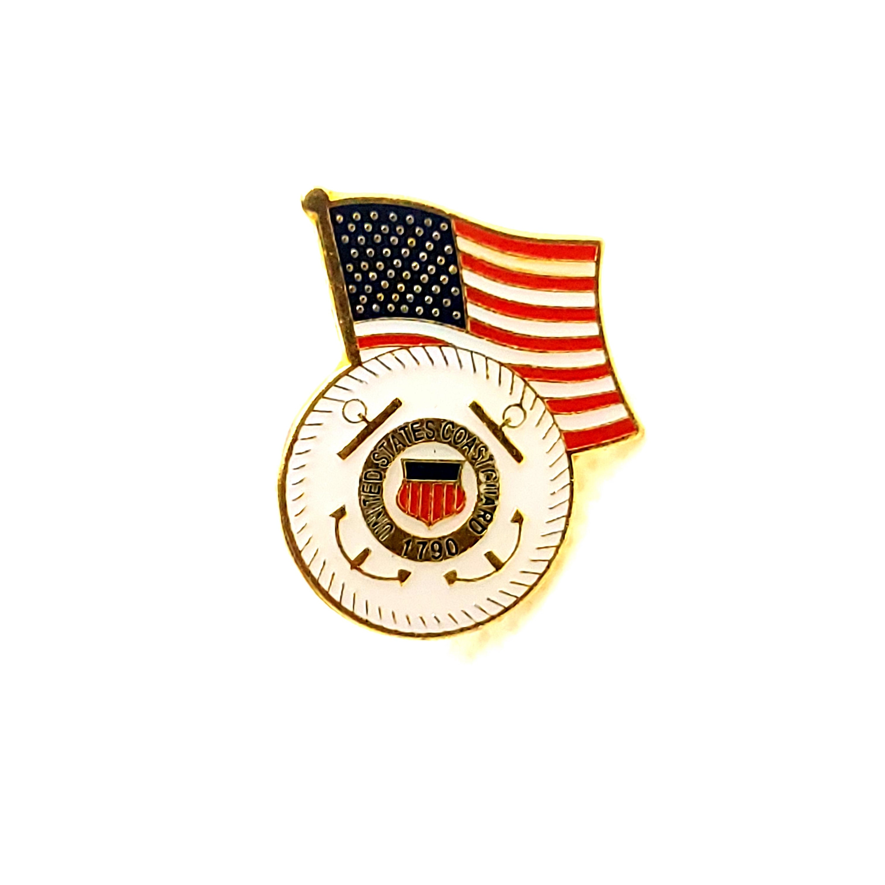 U.S. Coast Guard Seal & U.S. Flag Lapel Pin, U.S. Coast Guard Logo and ...