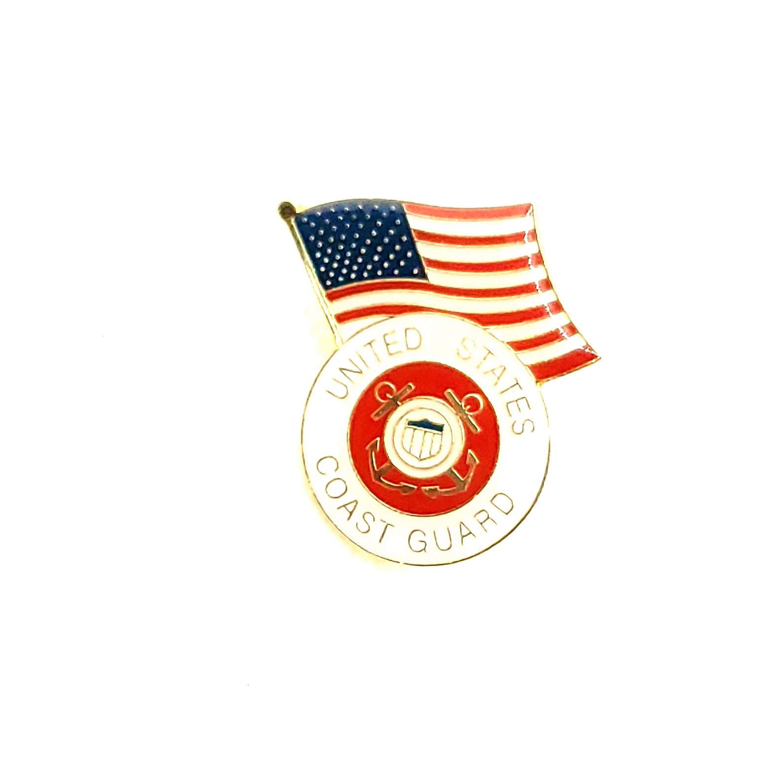U.S. Coast Guard Seal & U.S. Flag Lapel Pin, U.S. Coast Guard Logo and ...