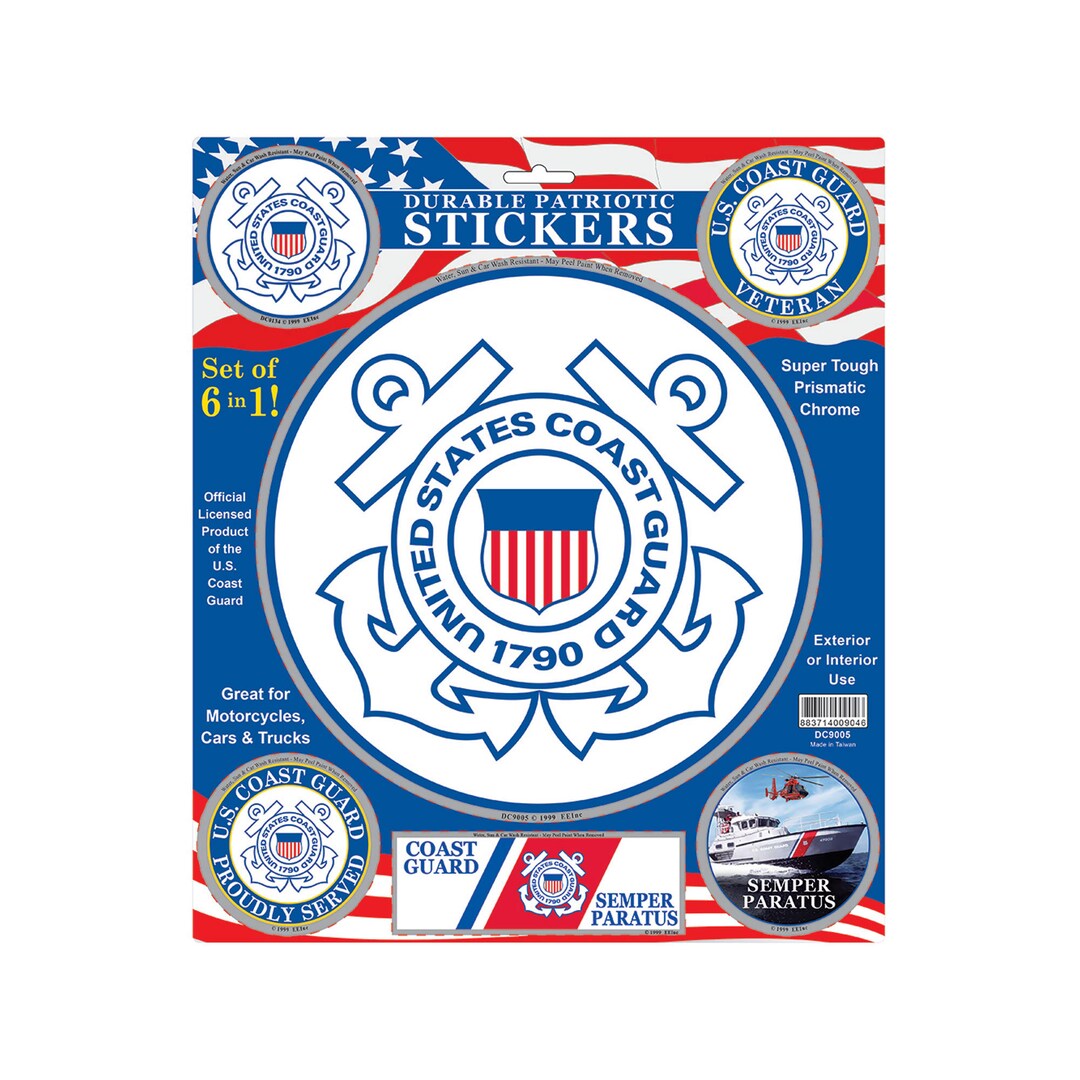 Officially Licensed U.S. Coast Guard Durable Car Sticker Set of 6 ...