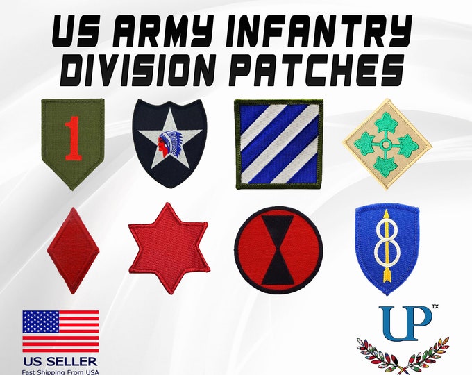 Embroidered US Army Infantry Divisions Iron on Patches, Infantry ...