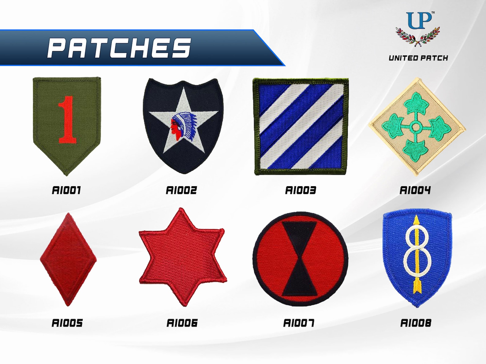 Embroidered US Army Infantry Divisions Iron on Patches, Infantry ...