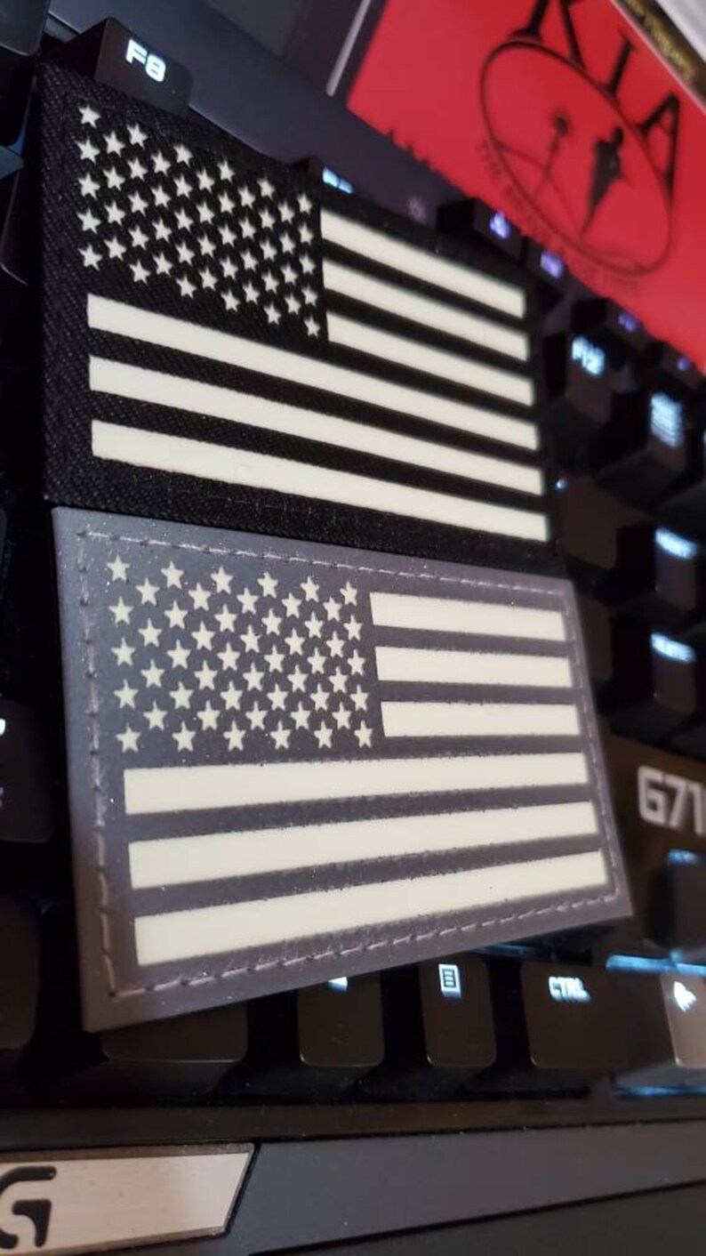 Glow in Dark US Flag Velcro Patches, Reflective Flag Patch, Smile Patch ...
