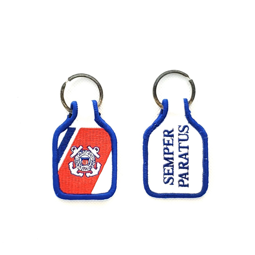 Embroidered U.S. Coast Guard Keychain, U.S. Coast Guard Keyring, US ...