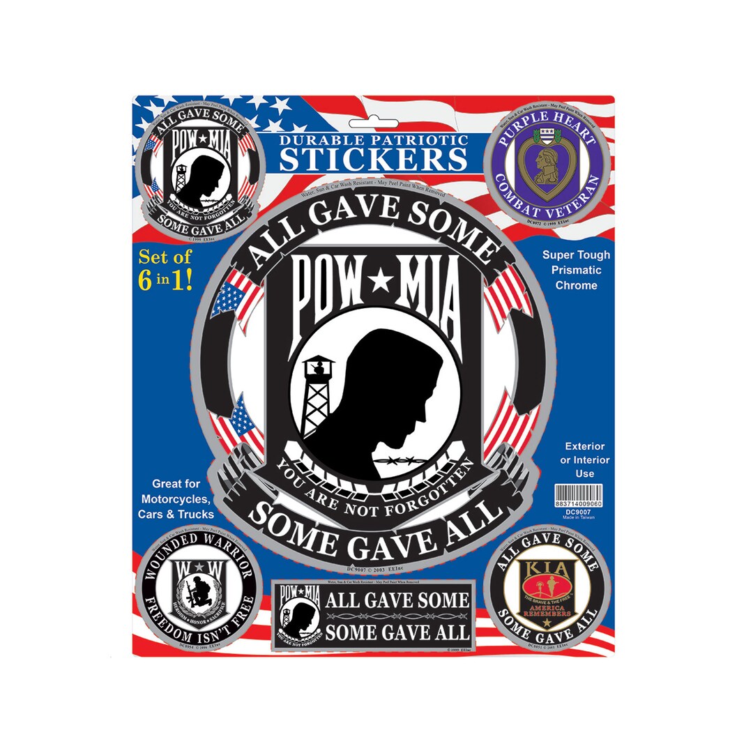 POW MIA Durable Car Sticker Set of 6 Prisoner of War Missing - Etsy