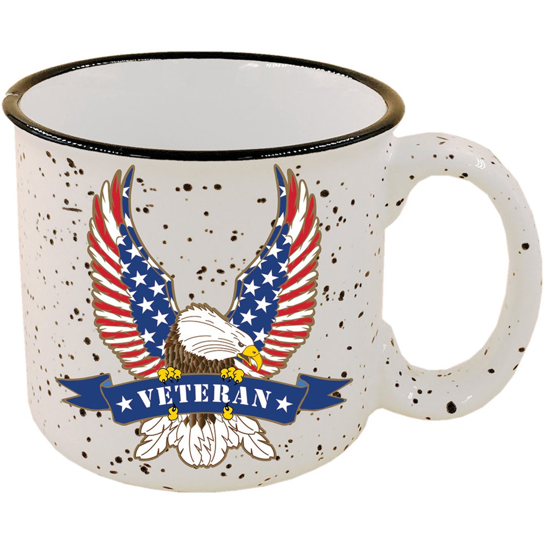Veteran Logo 16 Oz. Stone-speckled Camper Mug, Veteran Coffee Mug ...