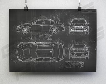 Mercedes-benz C63 AMG W204 (2008-2015) Car Blueprint Poster - Da Vinci ...