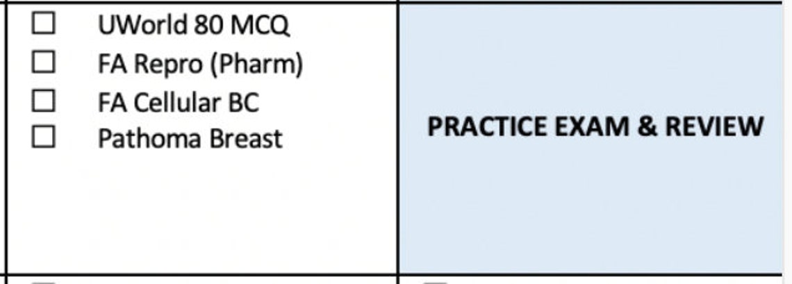 USMLE Step 1 Study Schedule NBME Comp Study Schedule - Etsy