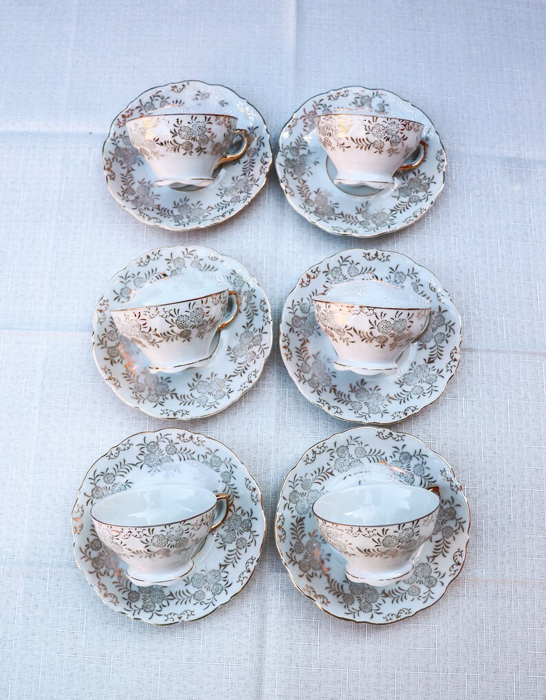 Germany Bavarian Porcelain Coffee Set, Tea Set Set of Cup and Saucer ...