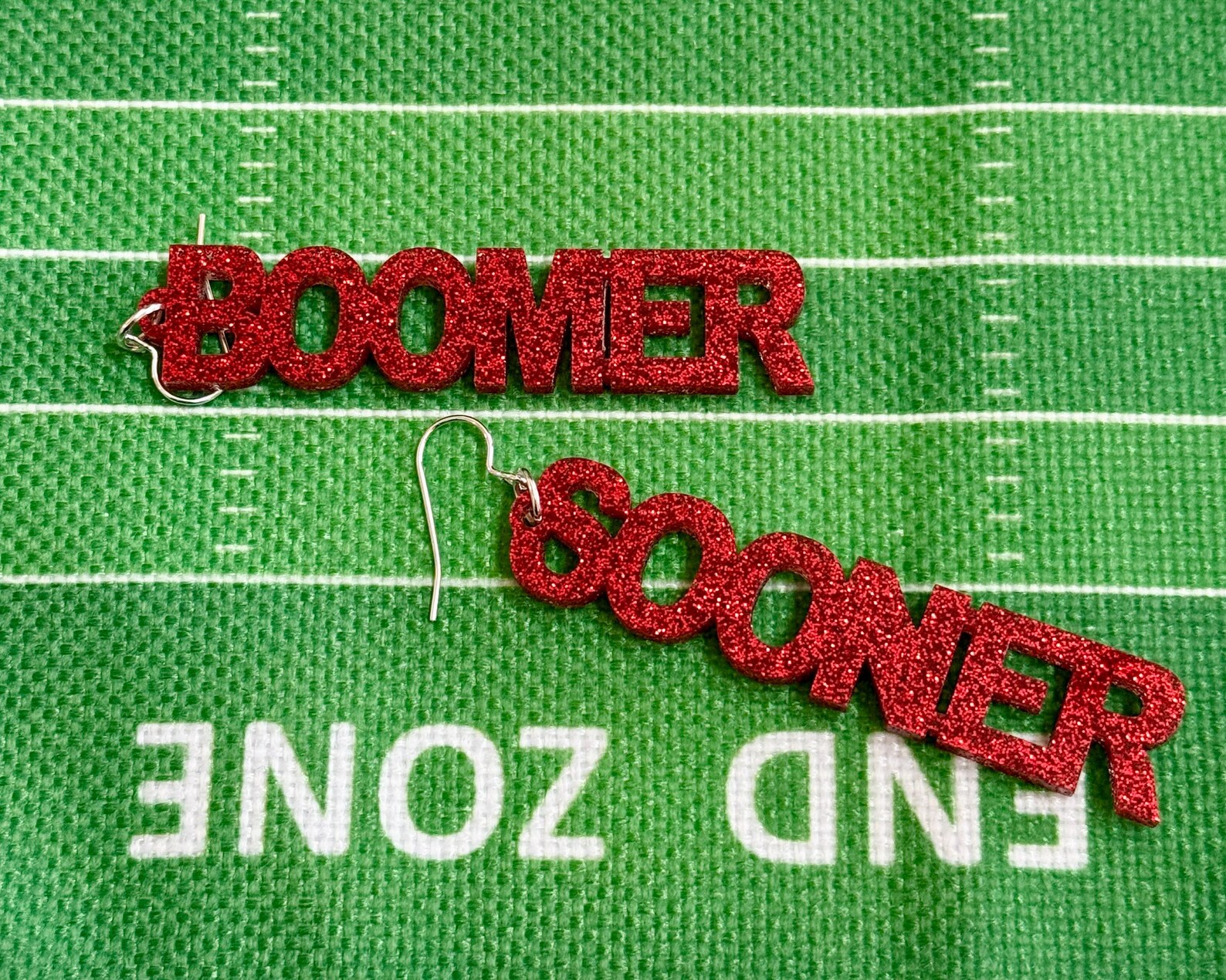 Mini Boomer Sooner Earrings, OU Officially Licensed Game Day Crimson ...