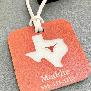 Texas Longhorns Custom Luggage Tags, UT Custom Engraved Identification ...