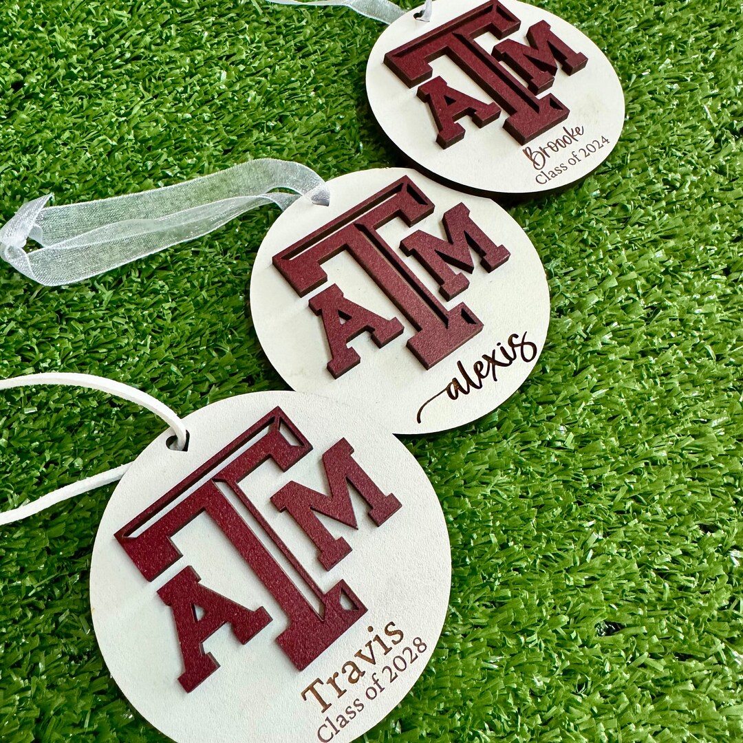 Personalized Texas A&M Ornament, Custom Aggie Wooden Christmas and ...