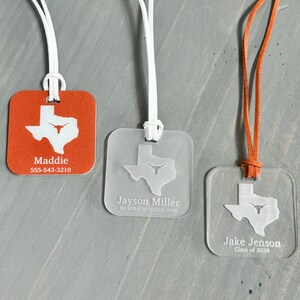 Texas Longhorns Custom Luggage Tags, UT Custom Engraved Identification ...