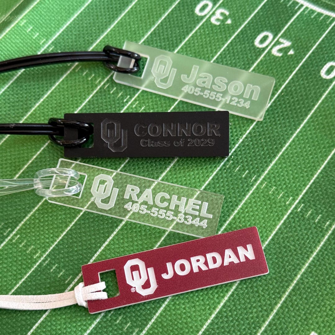 University of Oklahoma OU Luggage Tag: Personalized Rectangular Bag Tag ...
