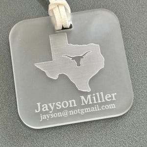 Texas Longhorns Custom Luggage Tags, UT Custom Engraved Identification ...