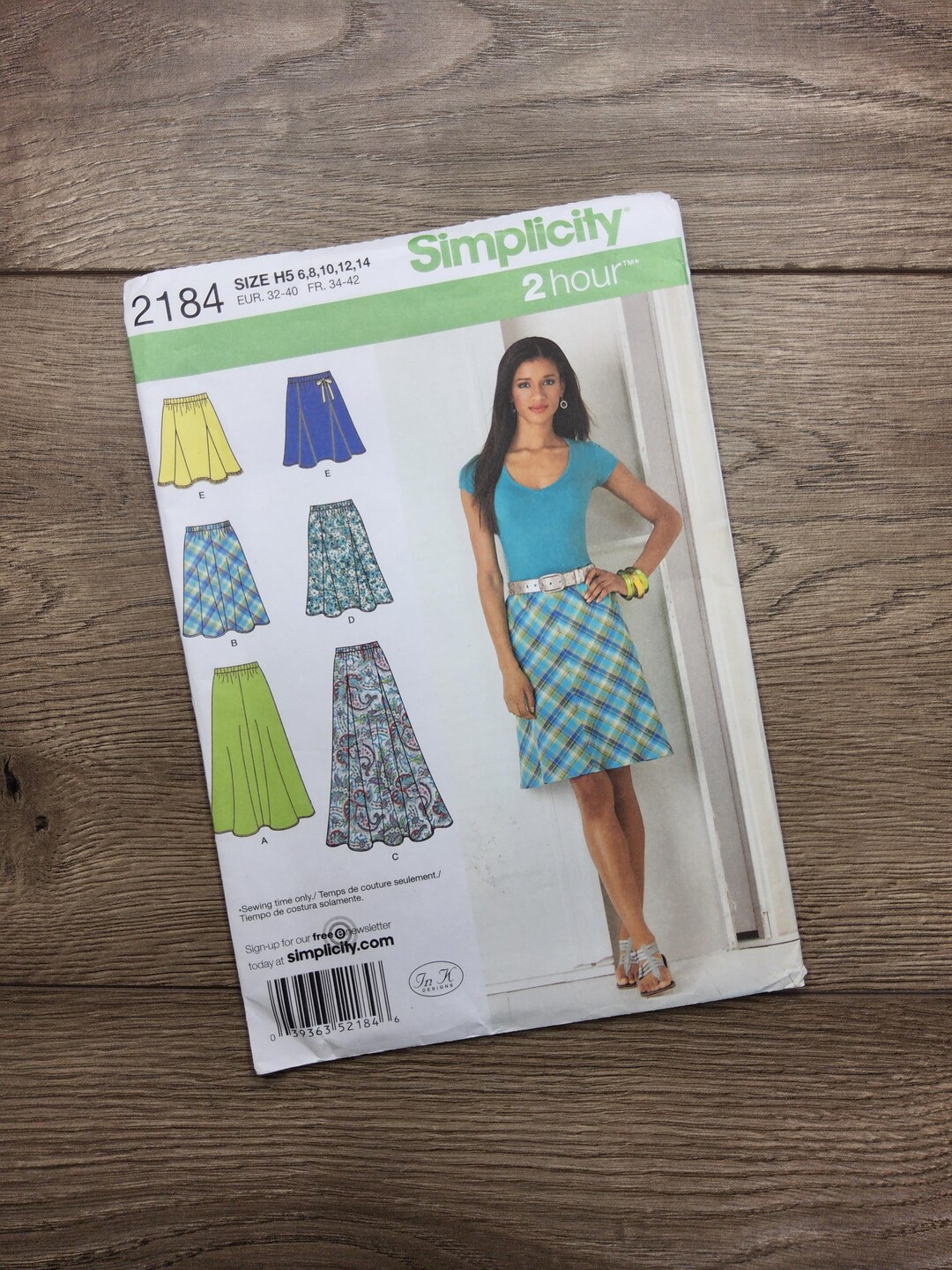 Easy Bias Skirt in Multiple Lengths Sewing Pattern Simplicity 2184 Sz 6 ...