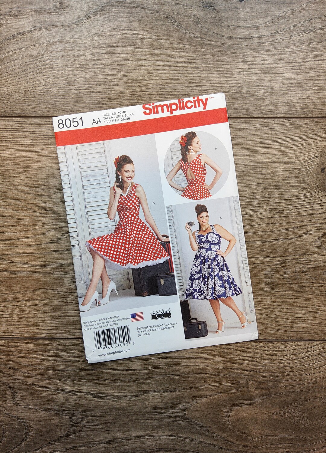 Rockabilly Dress Sewing Pattern Simplicity 8051 Sz 10-12-14-16-18 - Etsy