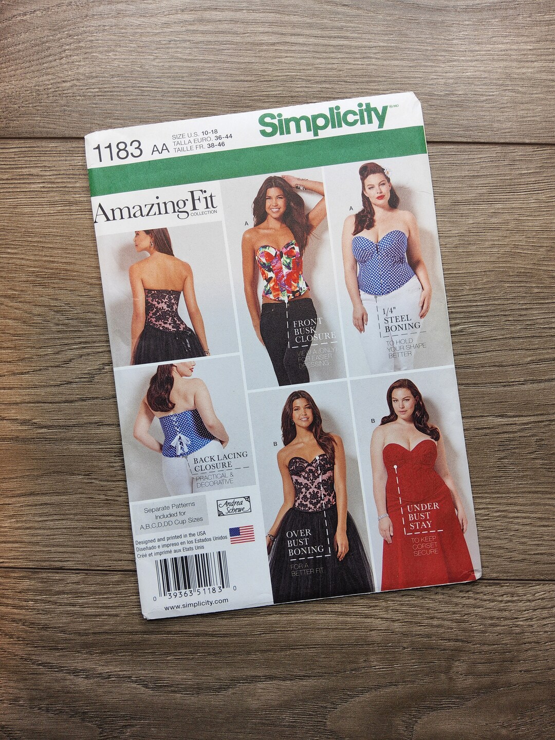 Corset Sewing Pattern Simplicity 1183 Sz 10-18 - Etsy