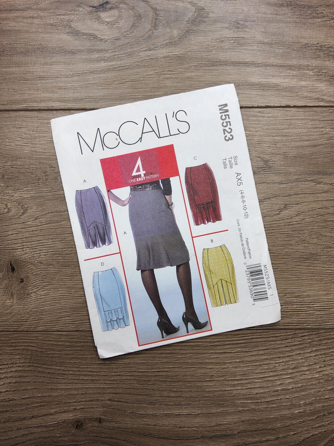 Misses' Straight Skirt Sewing Pattern Mccall's M5523 Sz 4-12 - Etsy