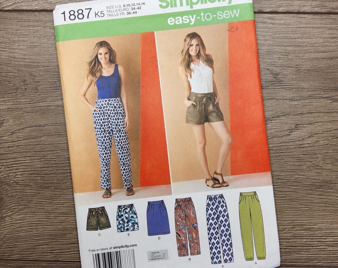 Easy Pants, Shorts, Skirt Sewing Pattern Simplicity 1887 Sz 8-16 - Etsy