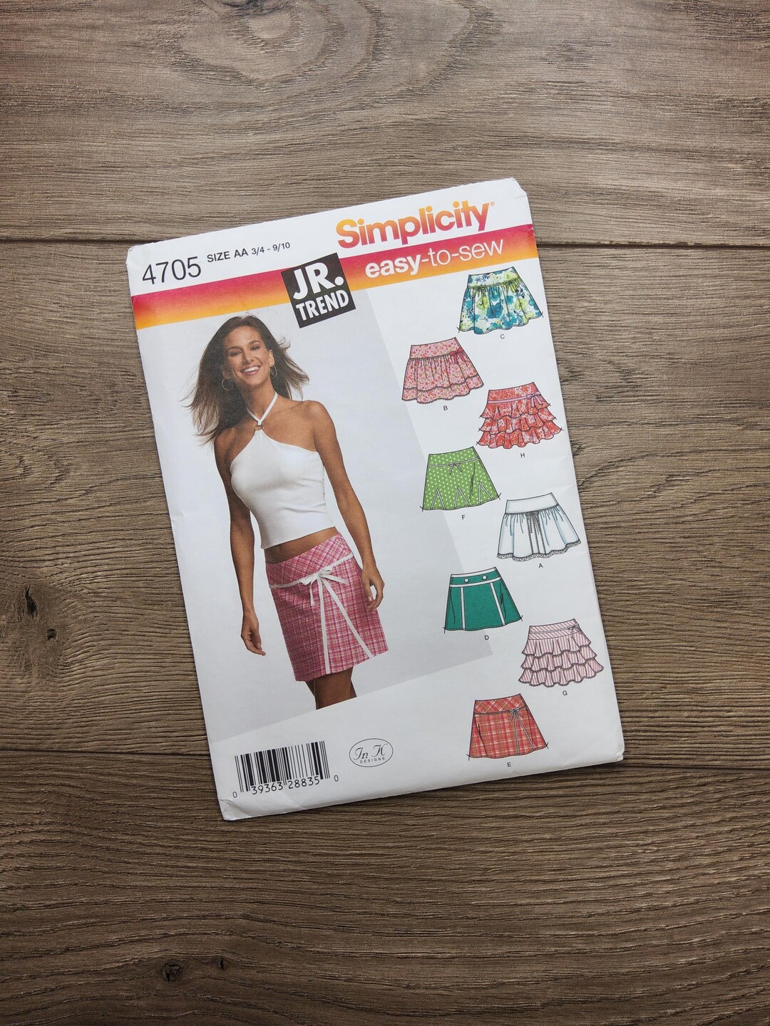 Junior's Flirty Short Mini Skirt Sewing Pattern Simplicity 4705 Sz 3-10 ...