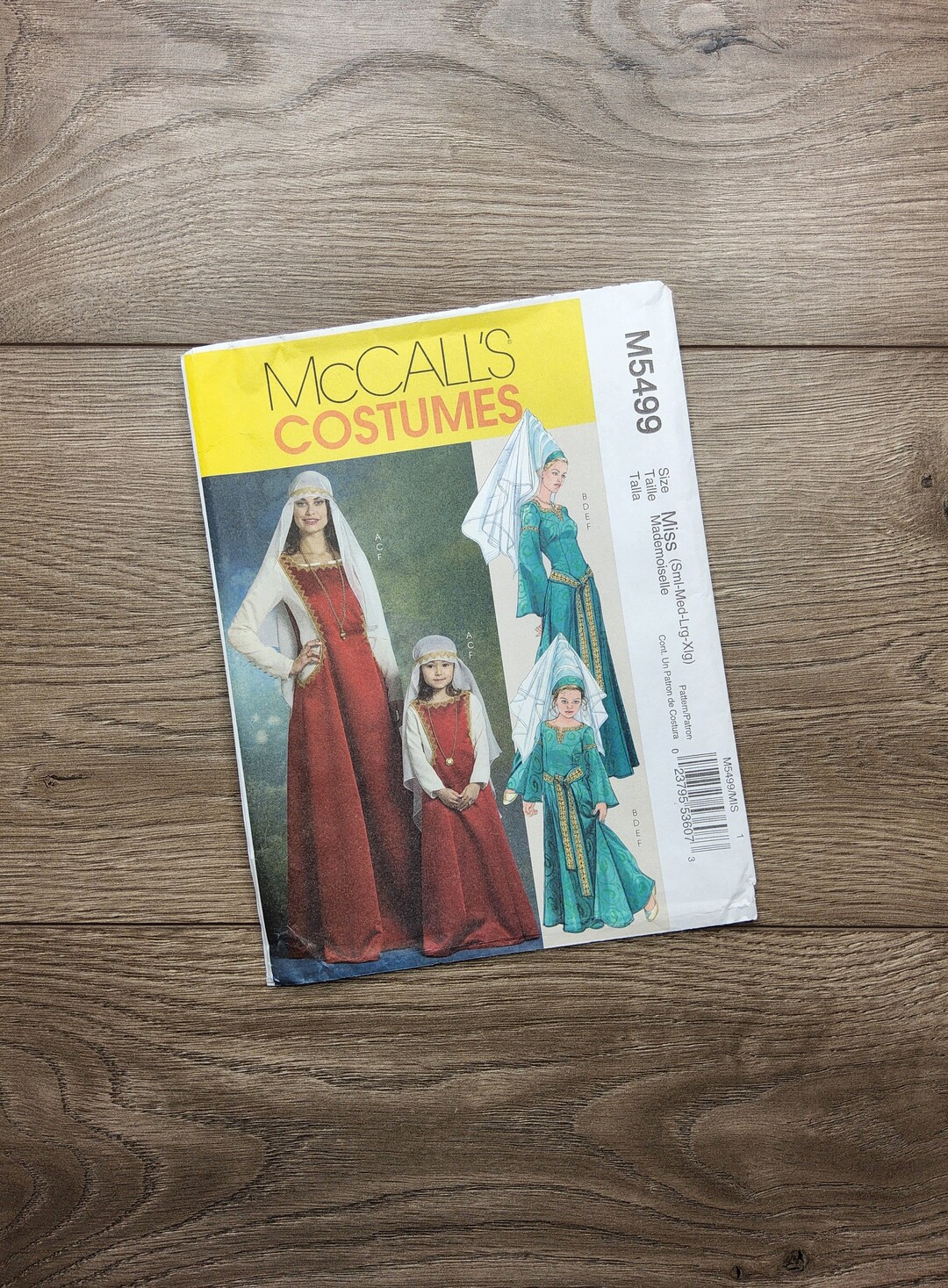 Adult/child Medieval Renaissance Dress Costume Sewing Pattern Mccall's M5499 Sz S-XL - Etsy