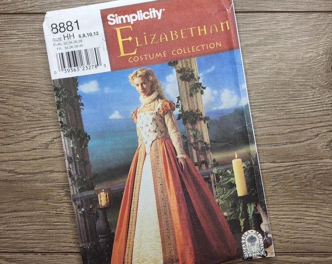 Elizabethan Gown Costume Sewing Pattern Sz 6-12 Simplicity 8881 - Etsy