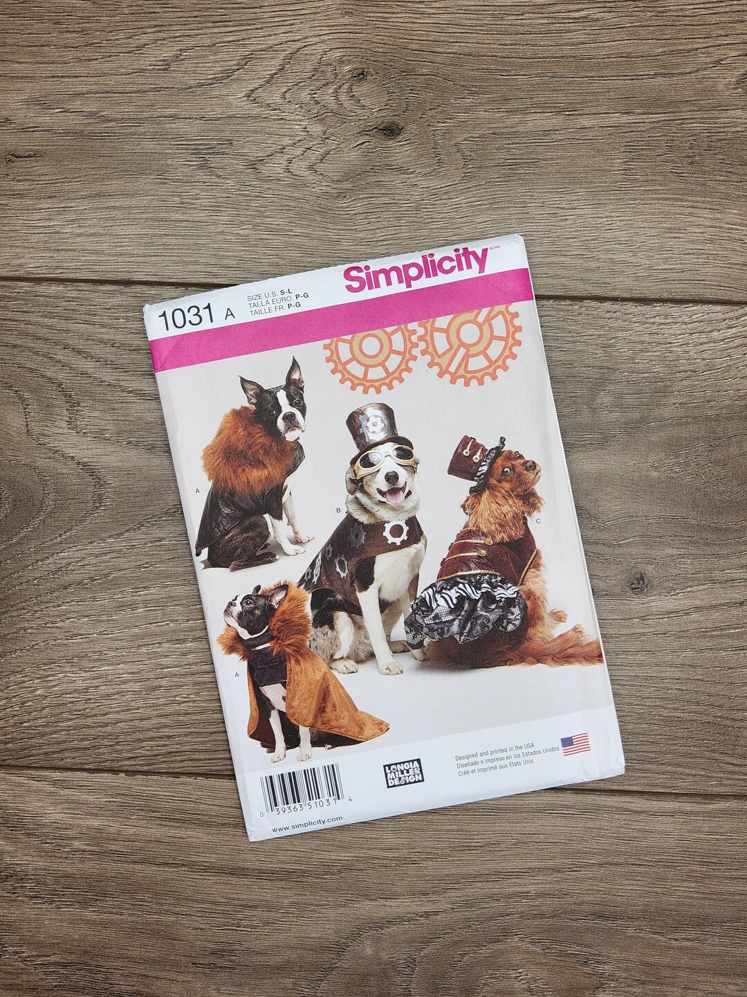 Pet Steampunk Costume Sewing Pattern Simplicity 1031 Sz S-M-L - Etsy
