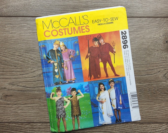 Child's Devil, Cave Person, King & Queen, Toga Costume Sewing Pattern ...