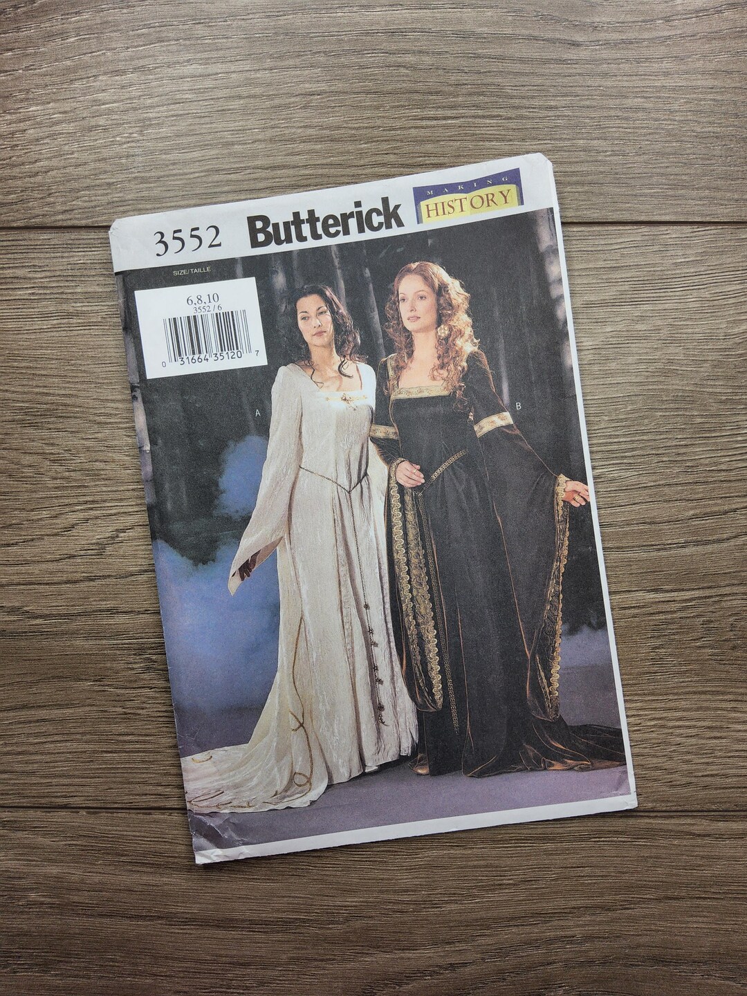 Medieval Renaissance Dress Costume Sewing Pattern Sz 12-16 Butterick ...
