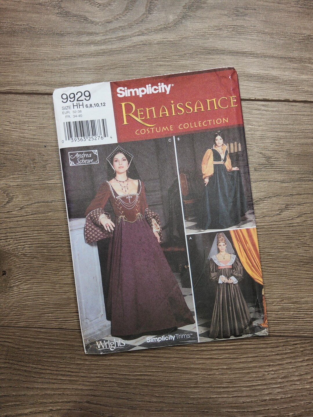 Renaissance Gown Costume Sewing Pattern Sz 6-12 Simplicity 9929 - Etsy
