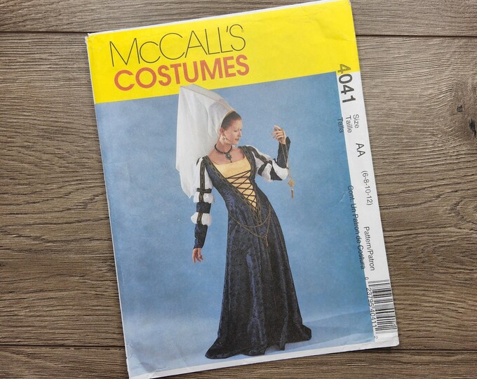 Medieval Renaissance Dress Costume Sewing Pattern Sz 6-12 Mccall's 4041 ...