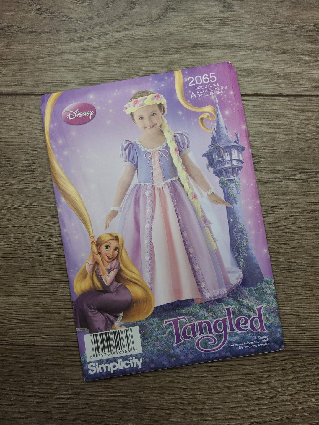 Tangled Princess Rapunzel Costume Sewing Pattern Sz 3-8 Simplicity 2065 ...