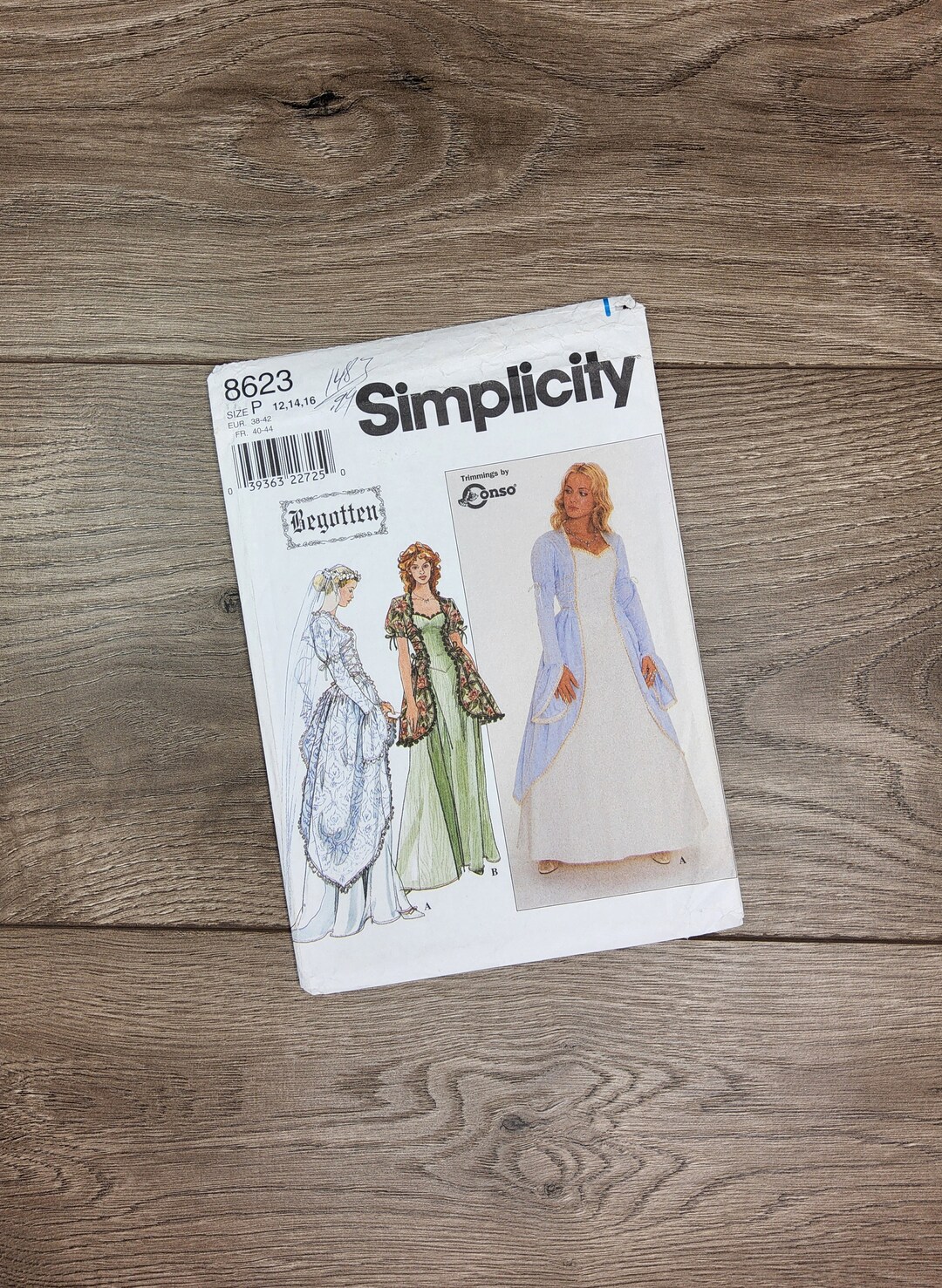 Historical Dress Costume Sewing Pattern Simplicity 8623/0680 Sz 12-14 ...