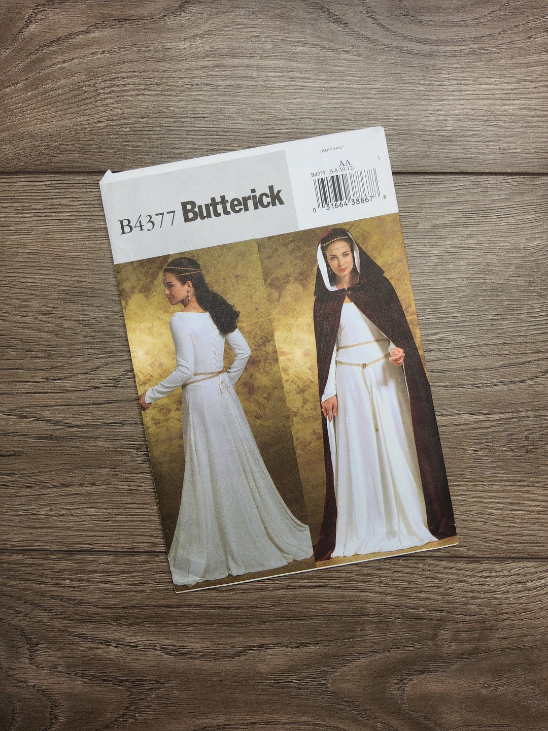Fantasy Dress and Cape Costume Sewing Pattern Sz 6-12 Butterick B4377 ...